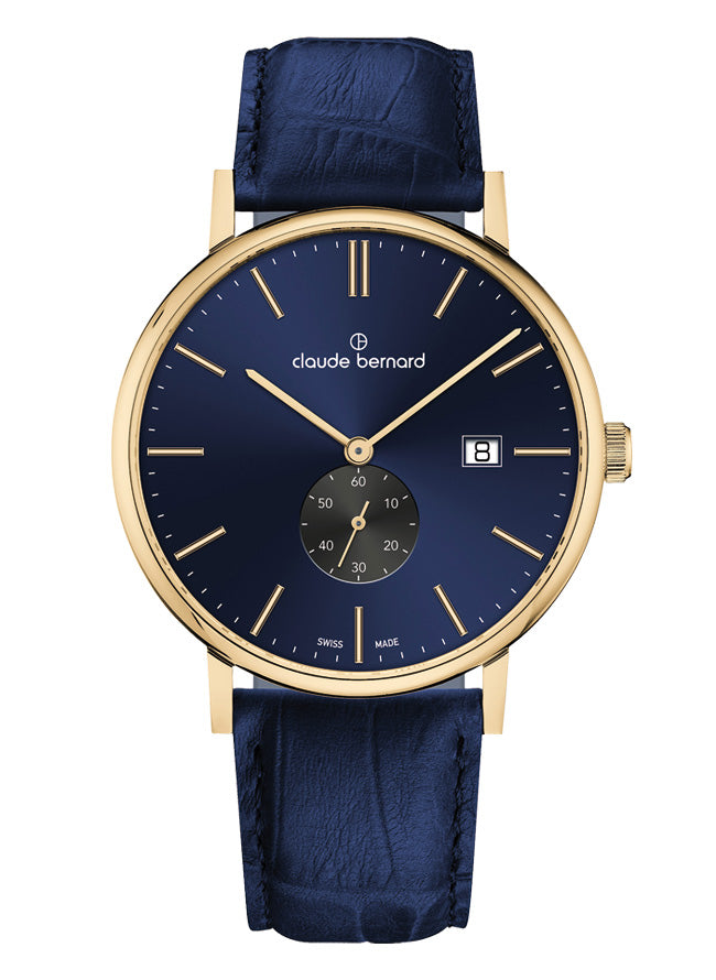 Reloj Claude Bernard Classic Slim Line Blue Hombre 41mm Swiss Made ...